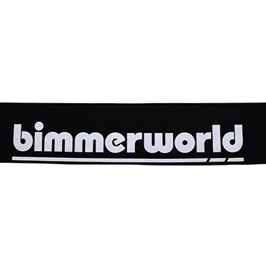 BimmerWorld Windshield Banner (Large) - White on Black